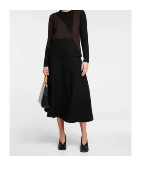 JIL SANDER Virgin Wool Midi Skirt