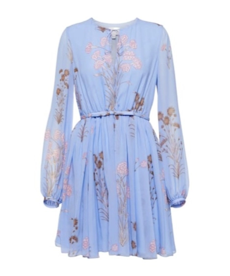 Giambattista Valli Floral Silk Georgette Minidress - Blue