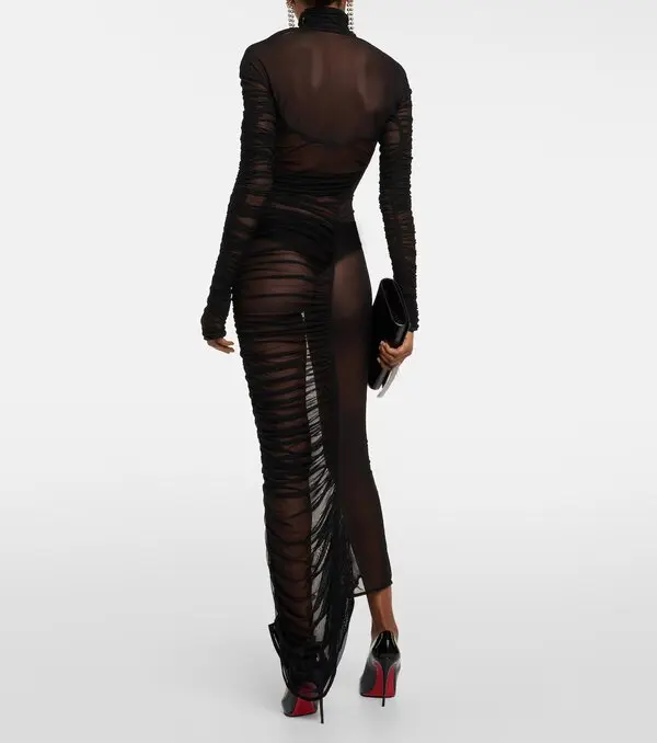 MUGLER Pleated Perspective Dress