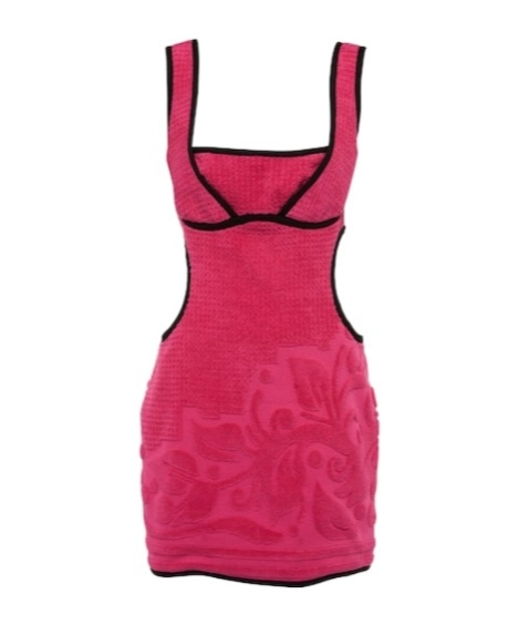 MARINE SERRE Jacquard Cutout Cotton Minidress - Pink