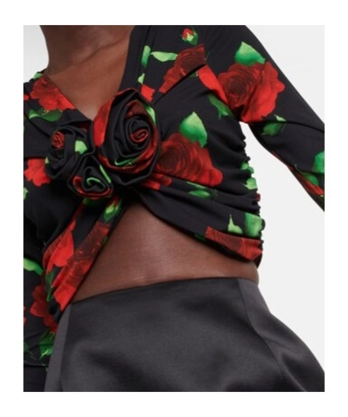 Magda Butrym Floral Ruched Crop Top