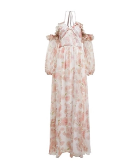 Giambattista Valli Off-the-shoulder Floral Silk Gown - Nude