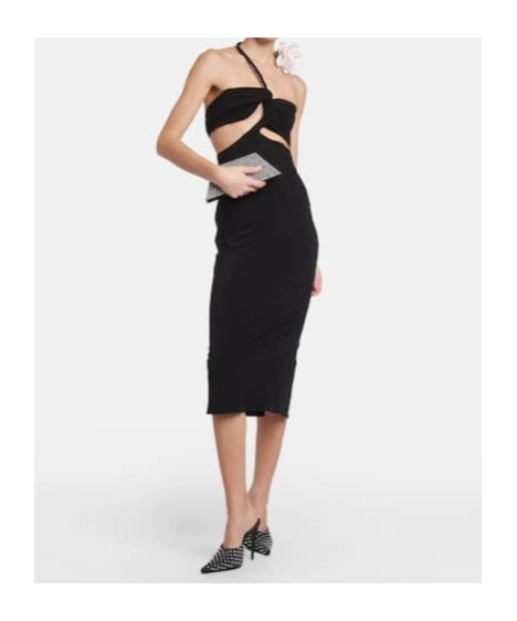 Magda Butrym Floral-appliqué Cutout Midi Dress