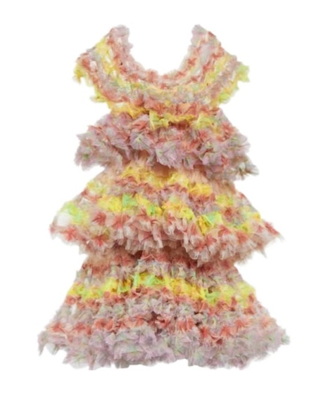 SUSAN FANG Tiered Midi Dress - Nude