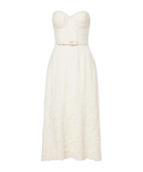 Elie Saab Embroidered Cady Midi Dress