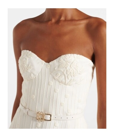 Elie Saab Embroidered Cady Midi Dress