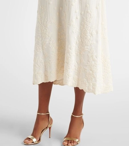 Elie Saab Embroidered Cady Midi Dress
