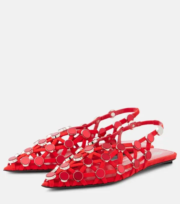 Attico Grid Open-heel Flat Sandals