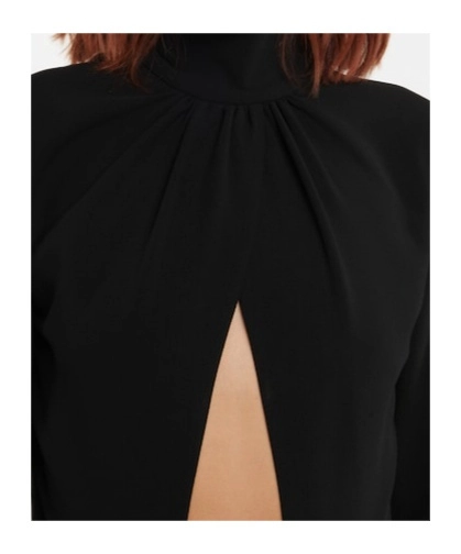 Magda Butrym Feather-trimmed Cutout Bodysuit
