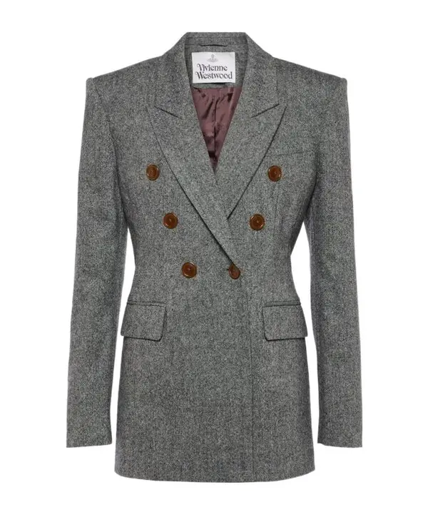 VIVIENNE WESTWOOD Wool-blend Double-breasted Blazer With Notched Lapels