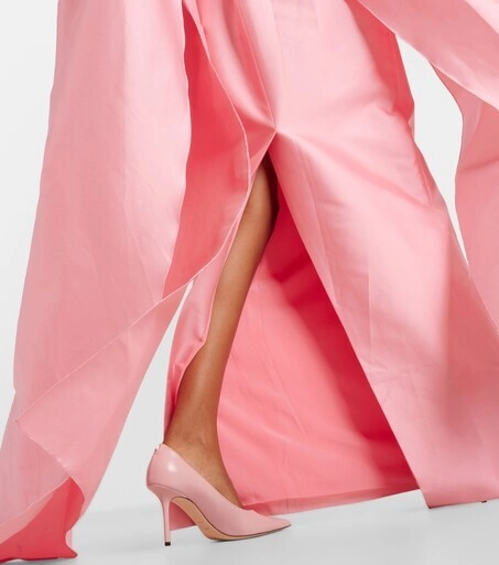 Monique Lhuillier Caped Mikado Gown