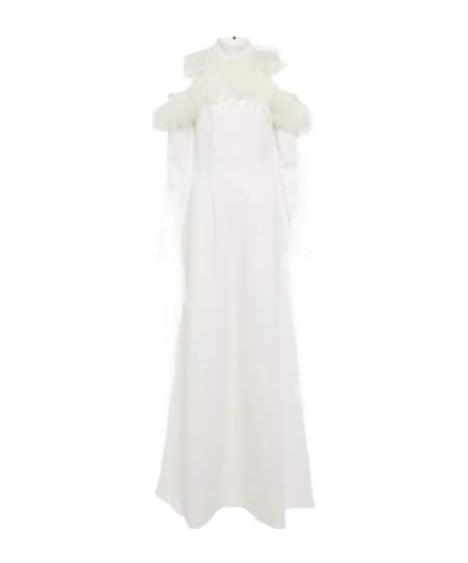 CHRISTOPHER KANE Feather-embellished Crepe Dress - White