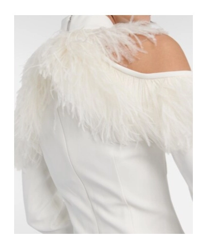 CHRISTOPHER KANE Feather-embellished Crepe Dress