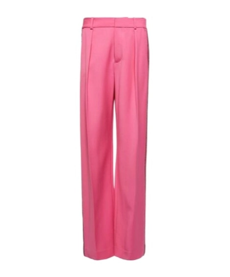 AREA Embellished Wool Wide-leg Pants