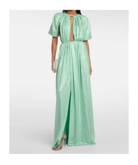 AREA Cutout Crystal-embellished Jersey Gown