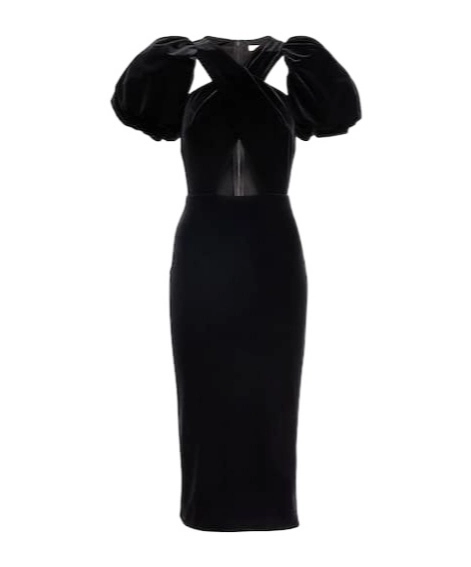 CHRISTOPHER KANE Wrap Velvet Midi Dress