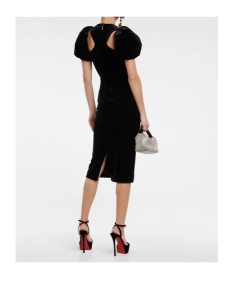 CHRISTOPHER KANE Wrap Velvet Midi Dress
