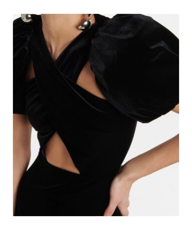 CHRISTOPHER KANE Wrap Velvet Midi Dress