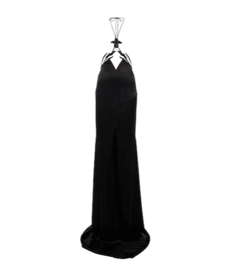 David Koma Embellished Cady And Satin Gown