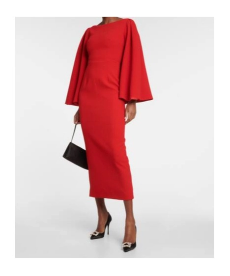 EMILIA WICKSTEAD Niesha Crêpe Midi Dress - Red
