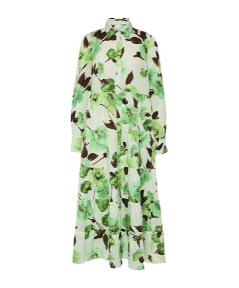 Erdem Floral Cotton Shirt Dress - Green