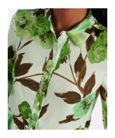 Erdem Floral Cotton Shirt Dress - Green