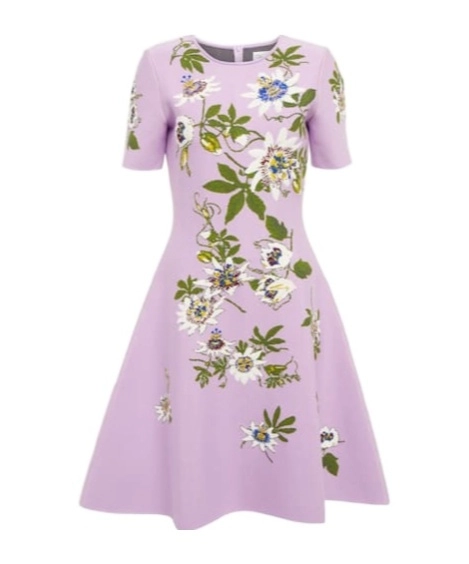 Oscar De La Renta Floral Jacquard Knit Minidress - Purple