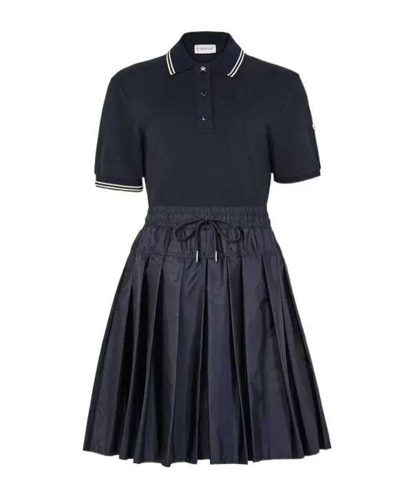 Moncler Lapel Short-sleeved Dress - Black