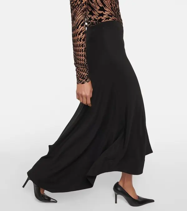 MUGLER Asymmetric Knitted Midi Skirt