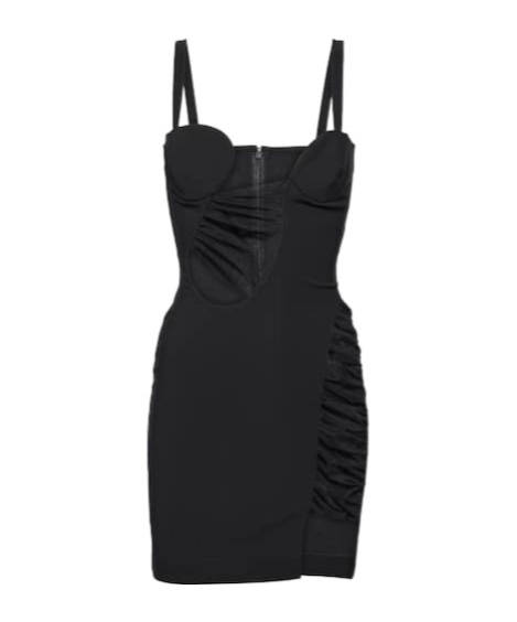 NENSI DOJAKA Cutout Jersey Minidress - Black