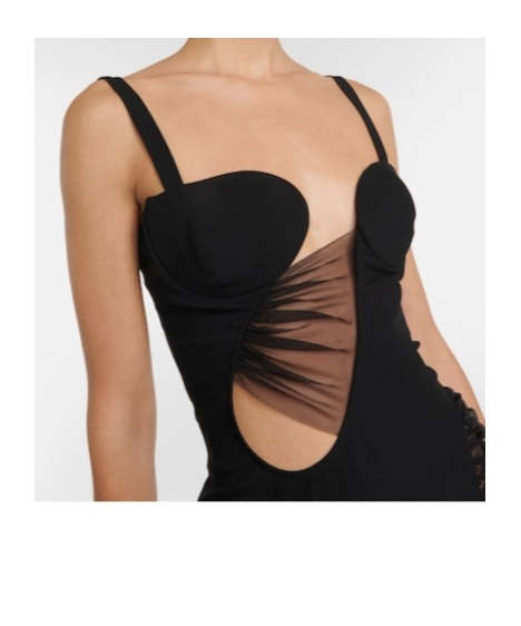 NENSI DOJAKA Cutout Jersey Minidress