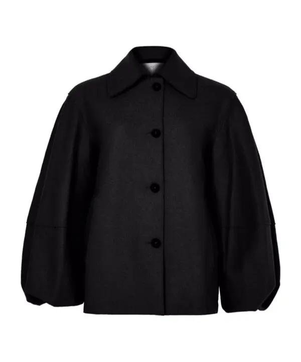 Harris Wharf London Puff-sleeved Jacket In Pressed Wool