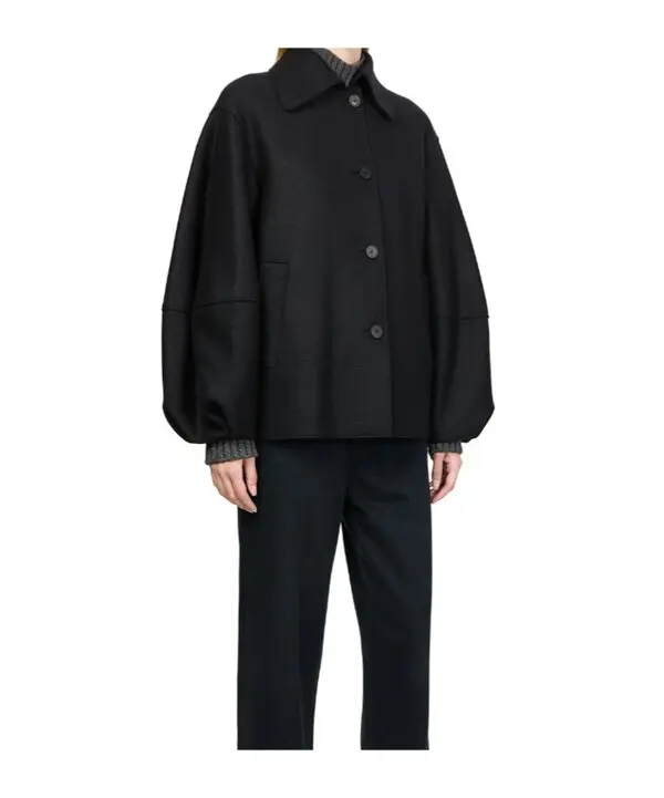 Harris Wharf London Puff-sleeved Jacket In Pressed Wool
