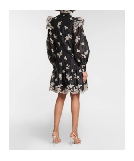 Erdem Nella Floral Embroidered Silk Minidress