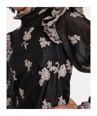 Erdem Nella Floral Embroidered Silk Minidress