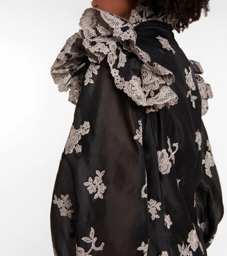 Erdem Nella Floral Embroidered Silk Minidress