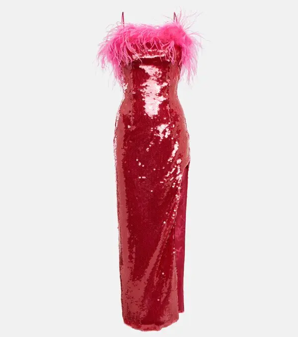Giuseppe Di Morabito Sleeveless Sequin And Feather Embellished Dress