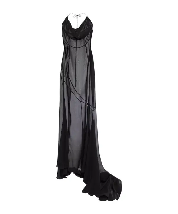 Alessandra Rich Silk Georgette Dress