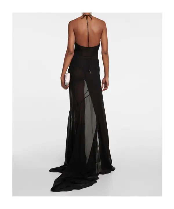 Alessandra Rich Silk Georgette Dress
