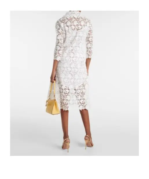 Oscar De La Renta Embellished Lace Midi Dress