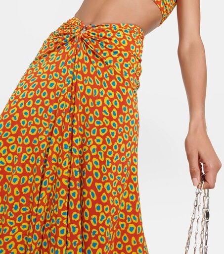 Rabanne Low-rise Printed Jersey Maxi Skirt