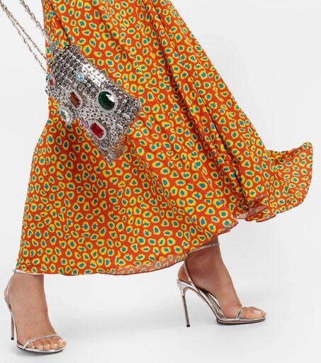Rabanne Low-rise Printed Jersey Maxi Skirt