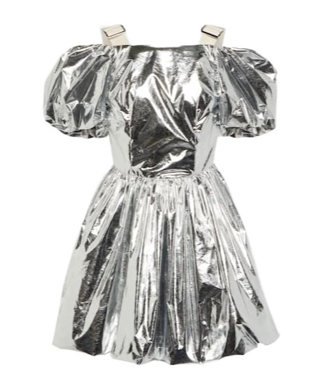 Simone Rocha Puff-sleeve Metallic Minidress