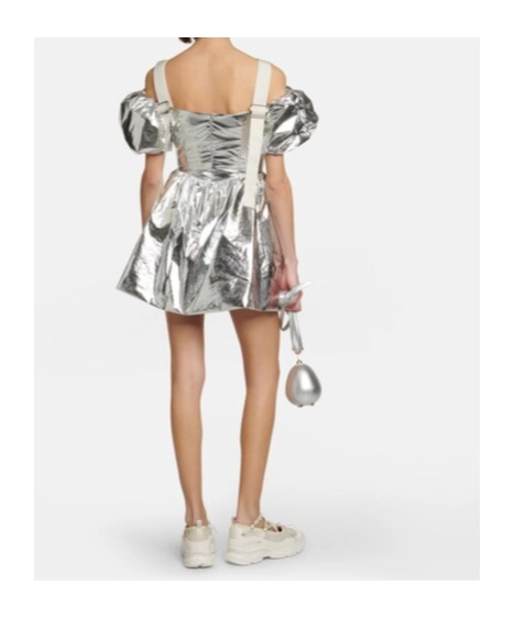 Simone Rocha Puff-sleeve Metallic Minidress