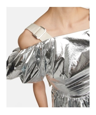 Simone Rocha Puff-sleeve Metallic Minidress