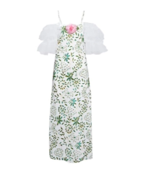 RODARTE Floral Silk Midi Dress