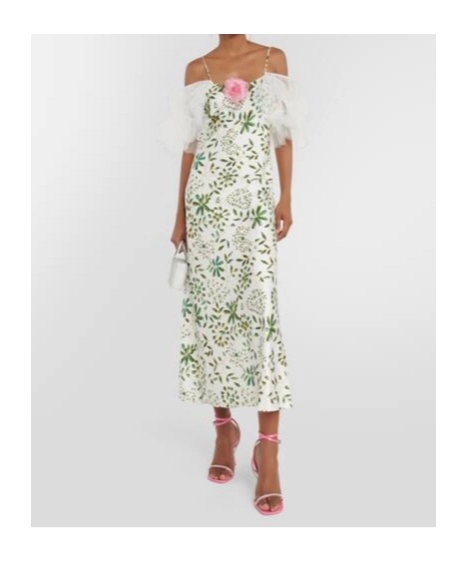 RODARTE Floral Silk Midi Dress