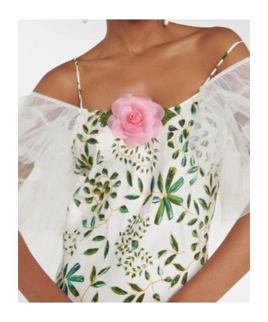 RODARTE Floral Silk Midi Dress