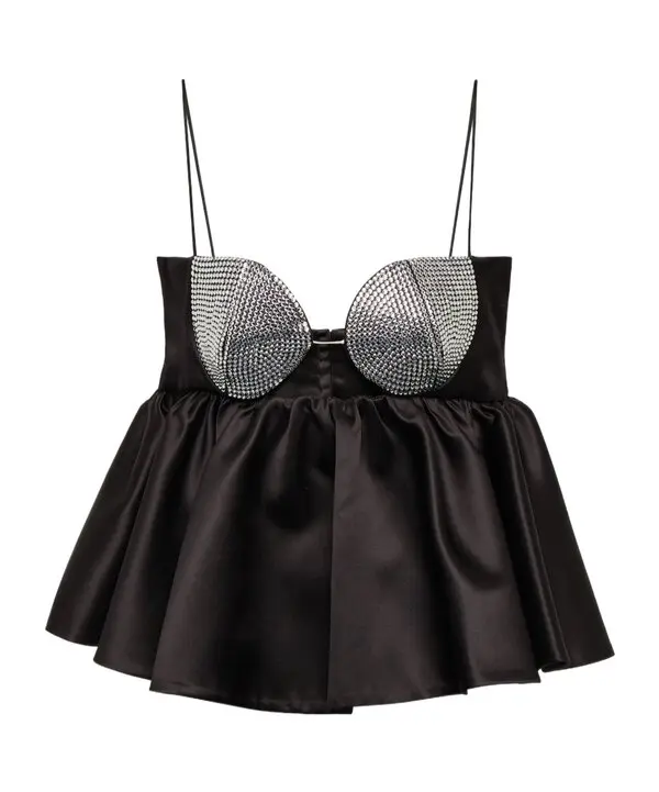 Magda Butrym Crystal-embellished Silk-blend Top