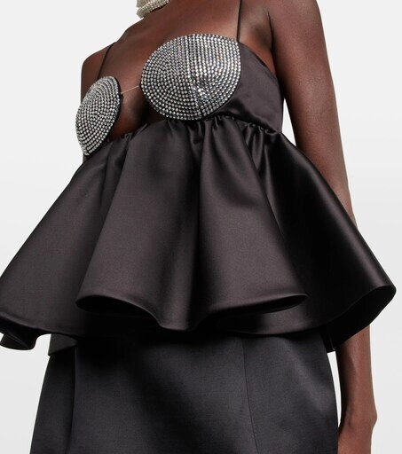 Magda Butrym Crystal-embellished Silk-blend Top